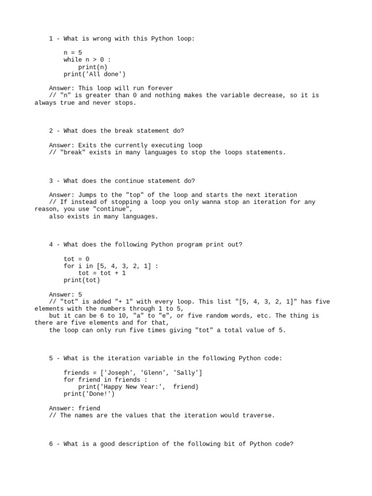 Quiz:Loops and Iteration | PDF | Control Flow | Computer Engineering
