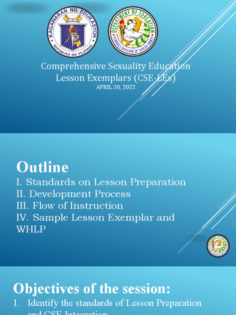 Comprehensive Sexuality Education Lesson Exemplars (Cse-Les) | PDF ...