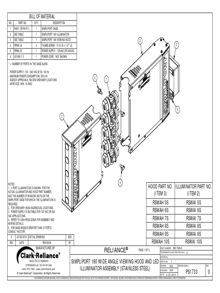 Clark Reliance: Bill of Material | PDF | Electrical Wiring | Power Supply