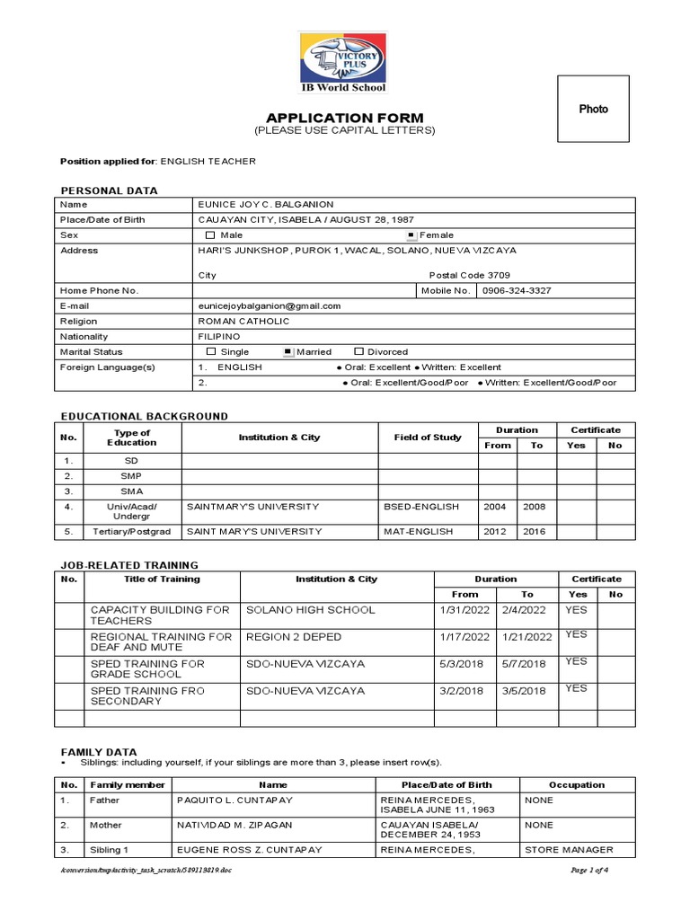 Application Form 2022 | PDF