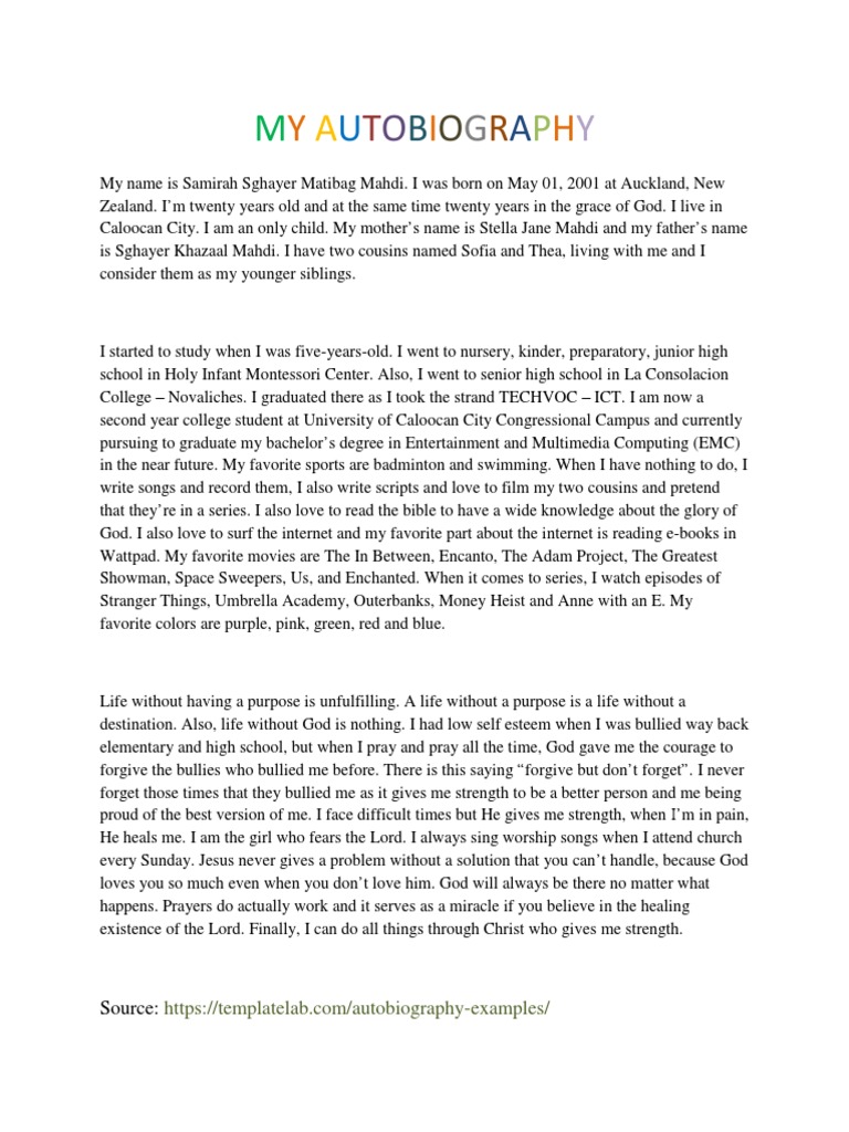 My Autobiography | Download Free PDF | Prayer | Jesus