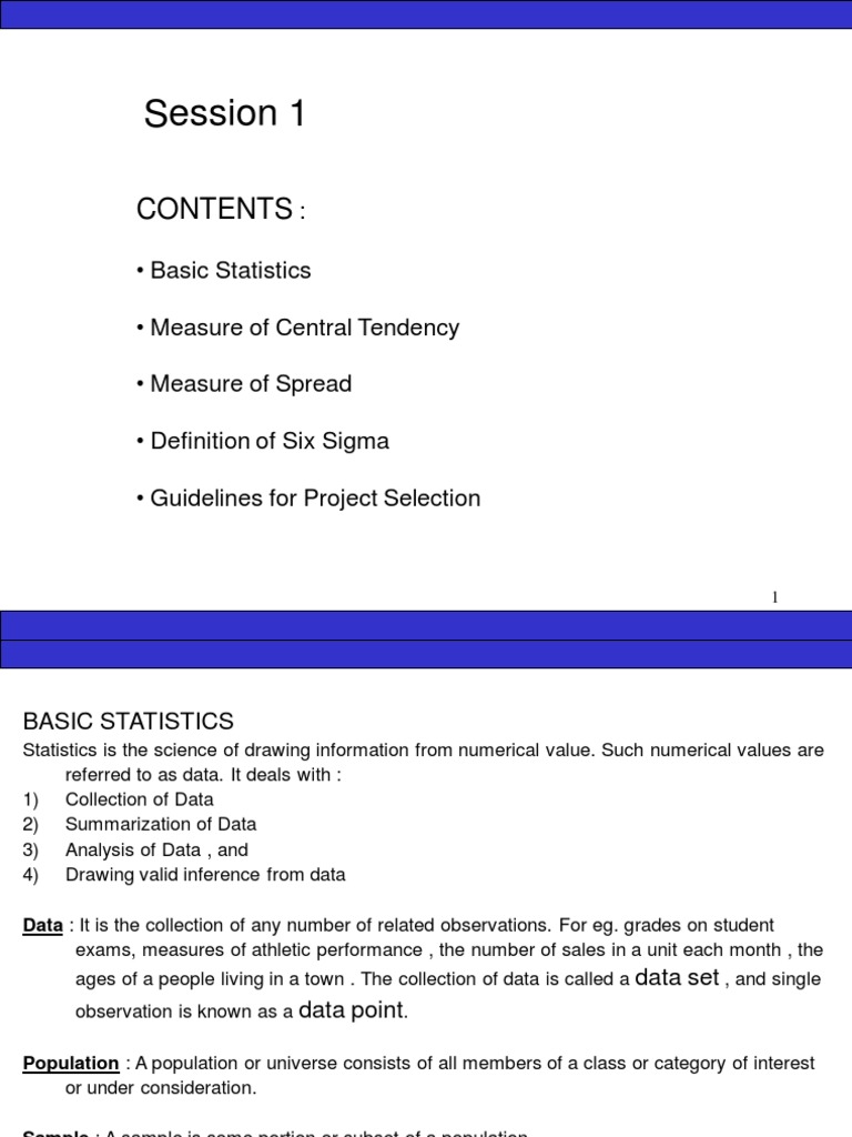 Six Sigma Manual | PDF | Six Sigma | Mean