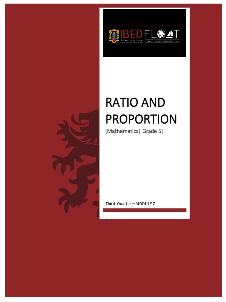 Grade 5 Ratio and Proportion Module | PDF | Percentage | Ratio