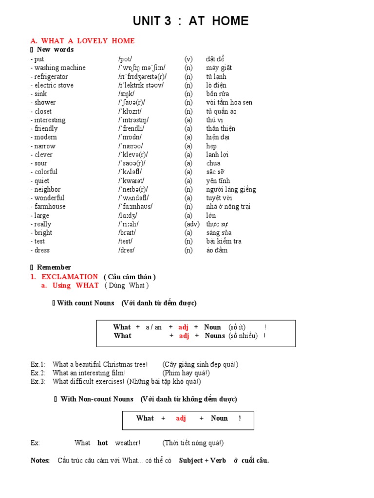 Unit 3 at Home | PDF