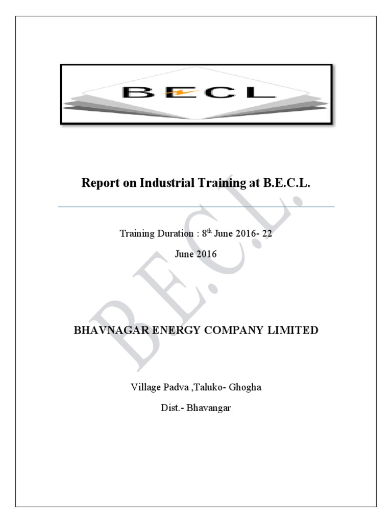 B.E.C.L. Report | PDF | Transformer | Boiler