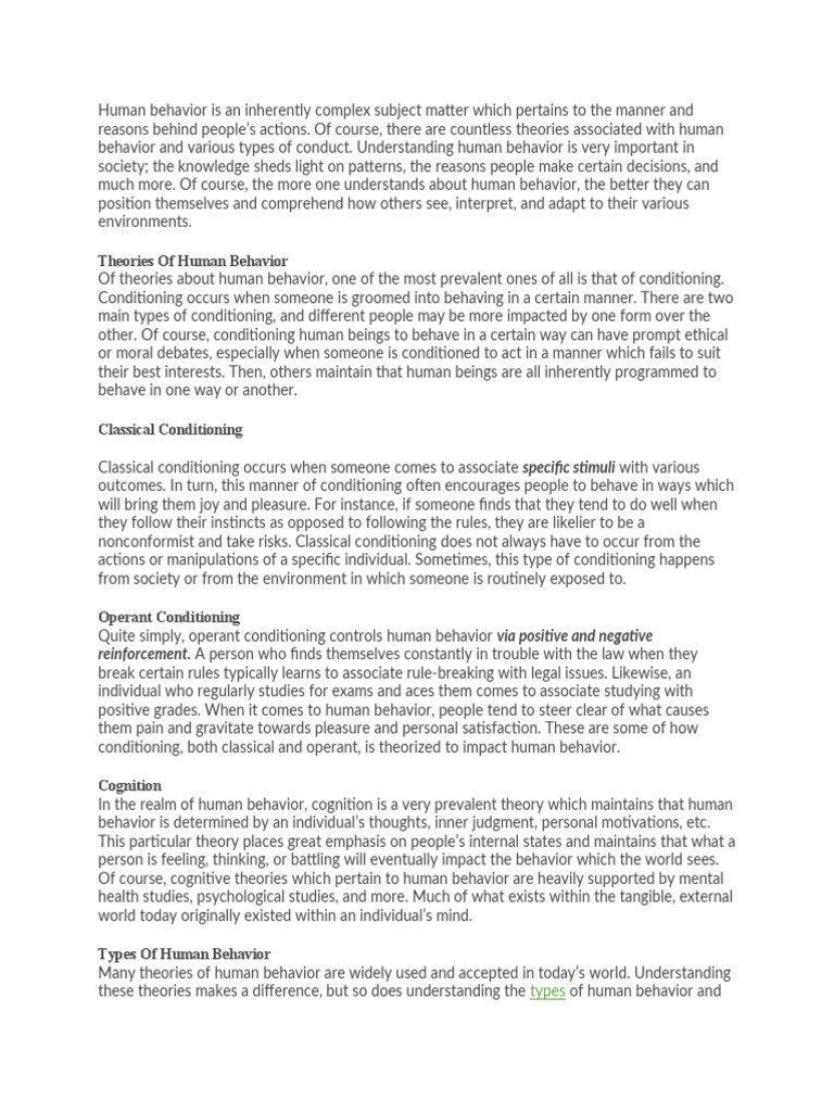 Human Behavior Week 1 and 2 | PDF | Extraversion And Introversion | Behavior