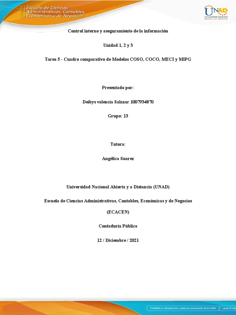 Cuadro comparativo de los modelos COSO, COCO, MECI y MIPG para el ...