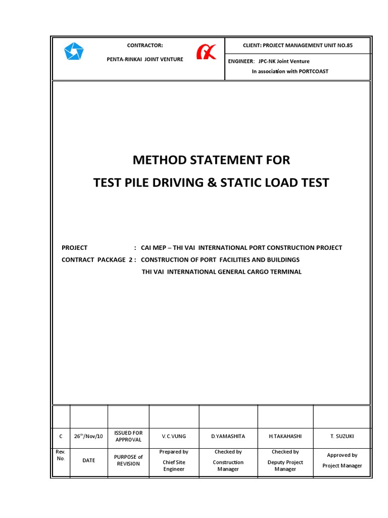 MS of Static Load Testing (Rev.C) | PDF | Deep Foundation | Construction