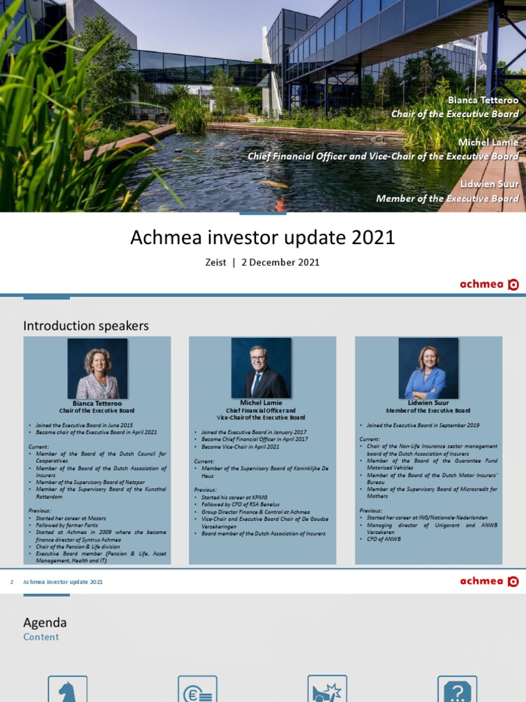 Achmea Investor Update 2021 | PDF | Cloud Computing | Sustainability