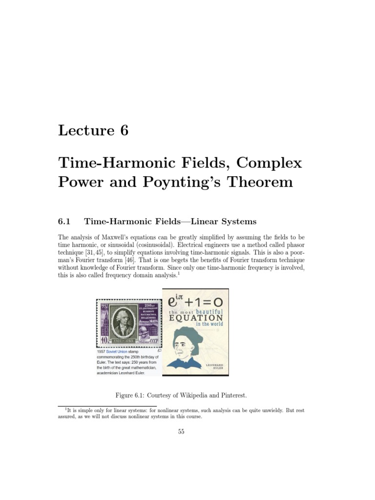 Time Harmonic Fields | PDF | Fourier Transform | Equations