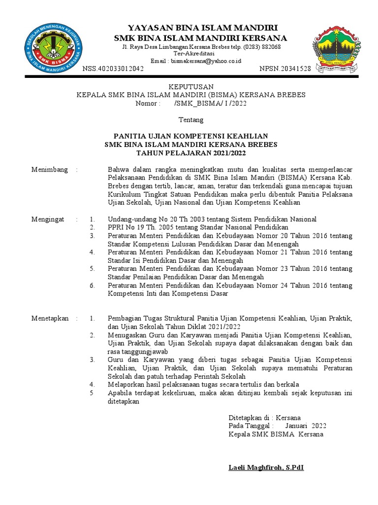 SK Panitia Ukk 2021 | PDF