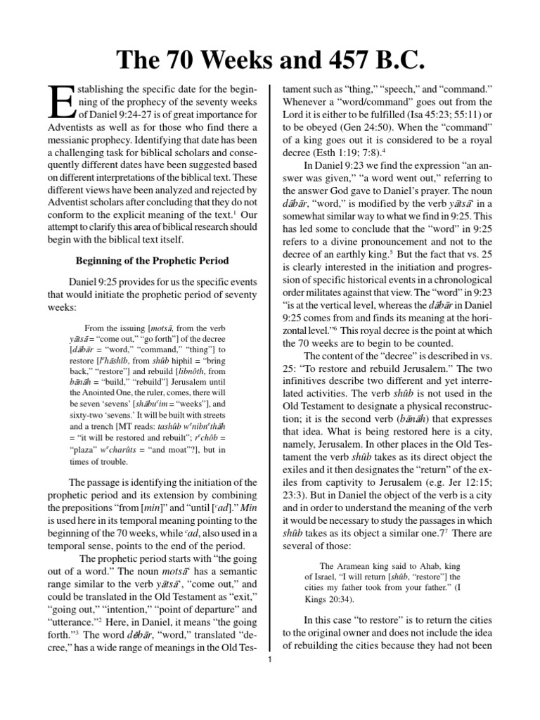 70 Weeks&457 BC | PDF