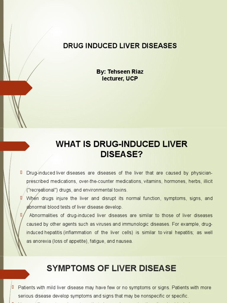Drug-Induced Liver Disease Overview | PDF | Cirrhosis | Hepatitis