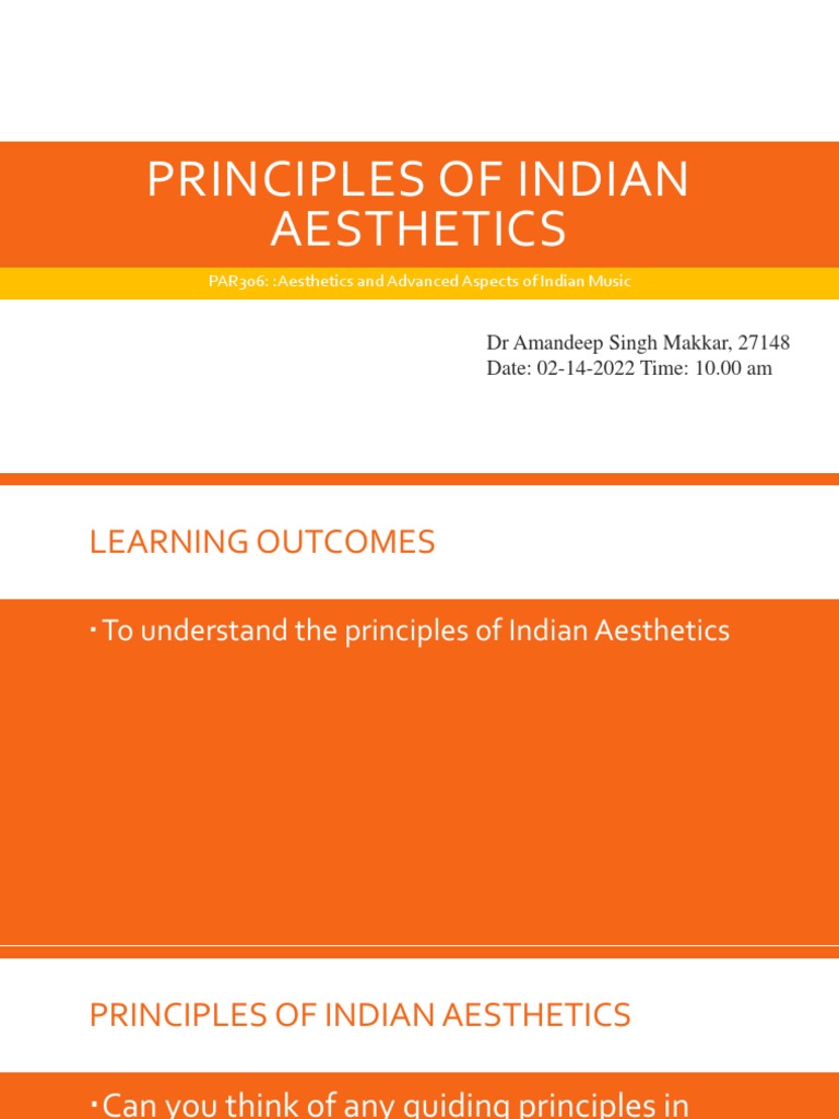 Principles of Indian Aesthetics | PDF | Aesthetics | The Arts