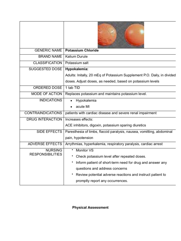 Kalium Durule: Uses and Dosage Guide | PDF | Human Anatomy | Medical ...