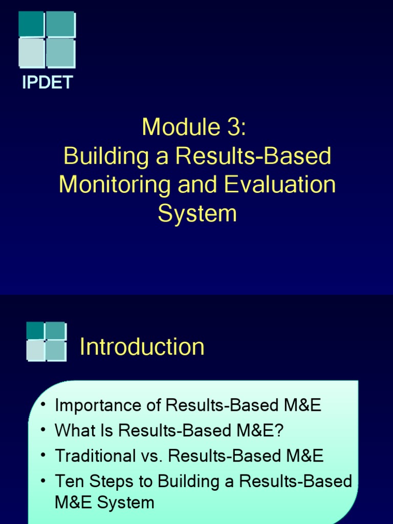 Building A Results-Based Monitoring and Evaluation System: Ipdet ...