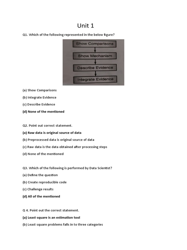 DS&BDA Techneo Unit 1&2 MCQs | PDF | Normal Distribution | Variance