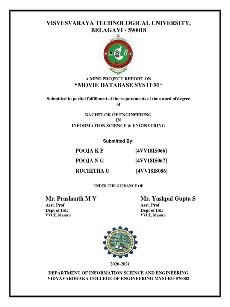Movie Database System Report | PDF | Databases | Relational Model