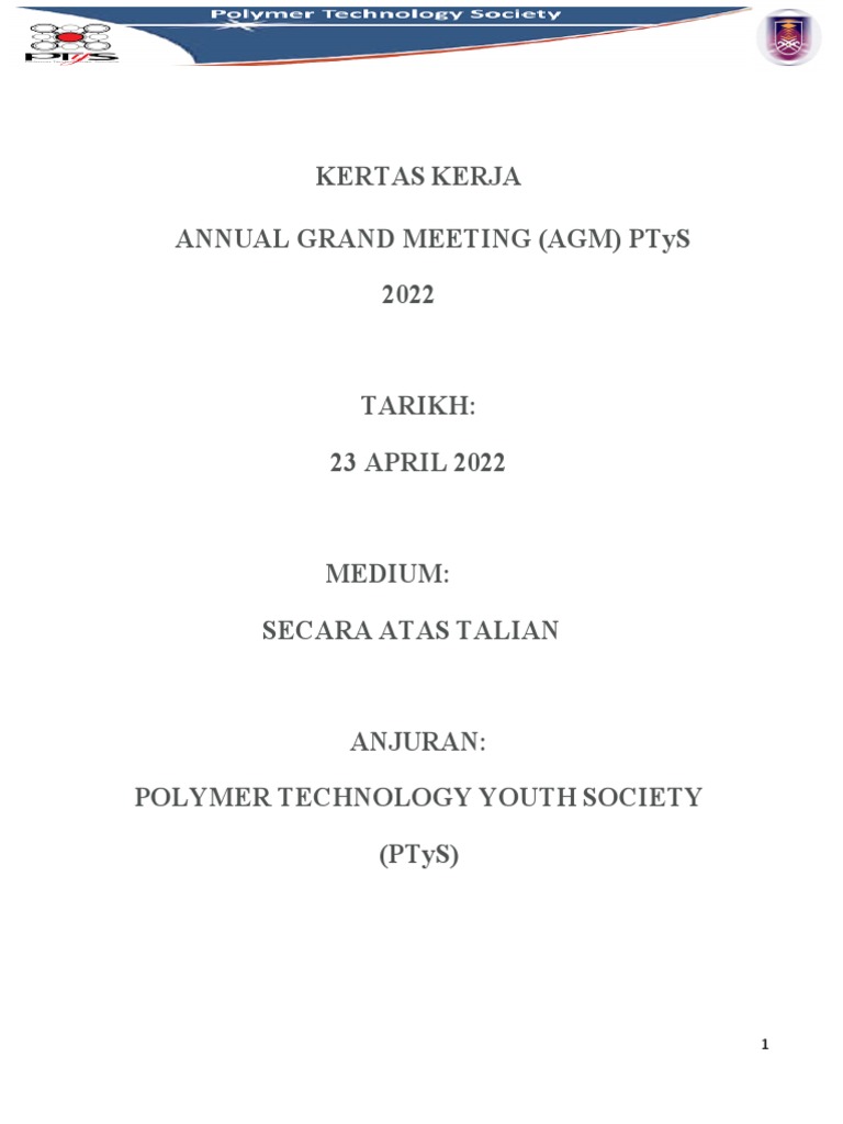 Kertas Kerja Agm Polimer 2022 | PDF