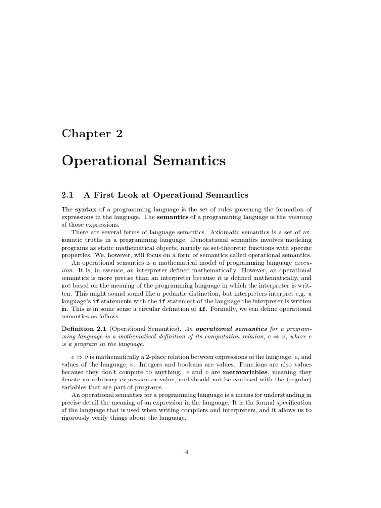 2.1 A First Look at Operational Semantics | PDF | Function (Mathematics ...