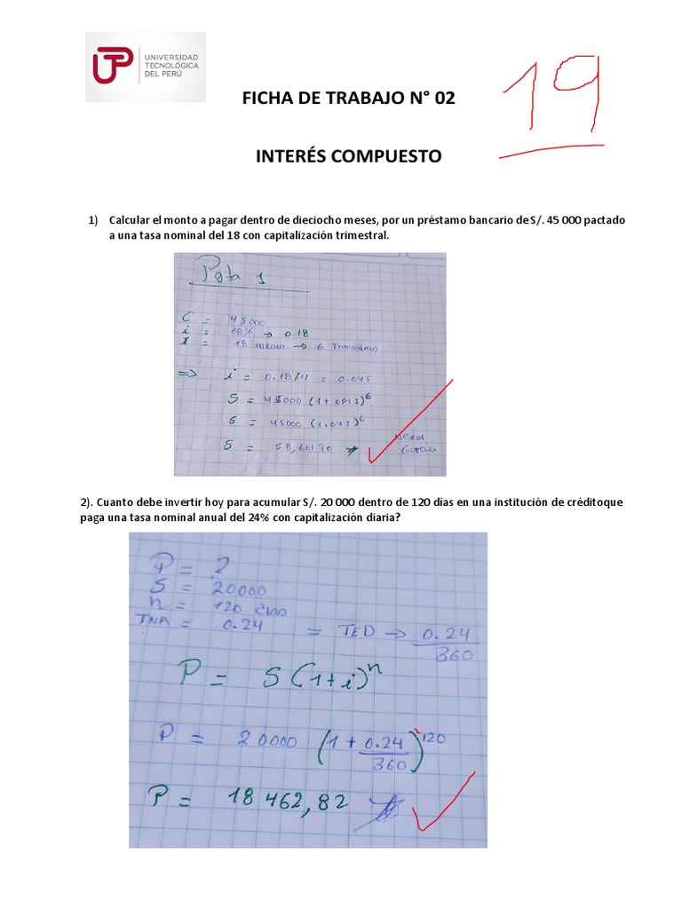 Nota Ejercicio Interes Compuesto | PDF | Interés | Bancos