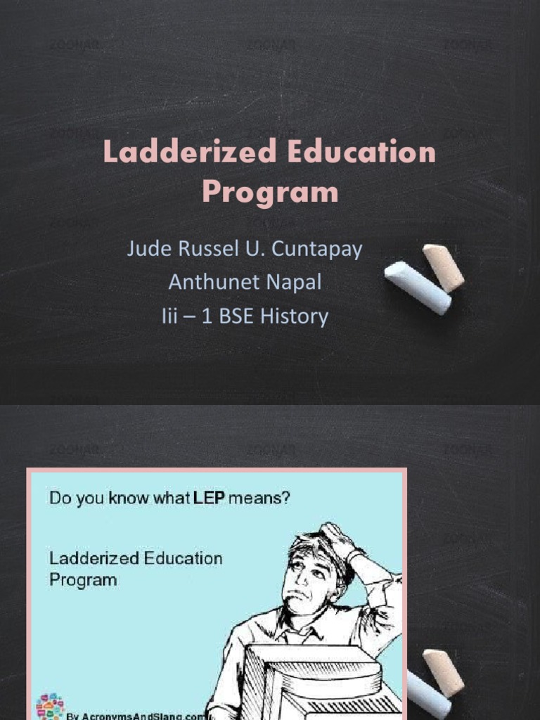 Ladderized Education Program: Jude Russel U. Cuntapay Anthunet Napal ...