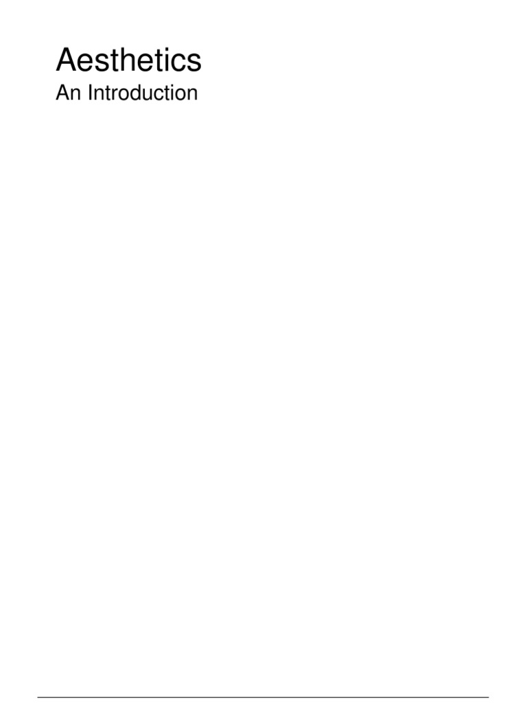 Aesthetics: An Introduction | PDF | Aesthetics | Epistemology