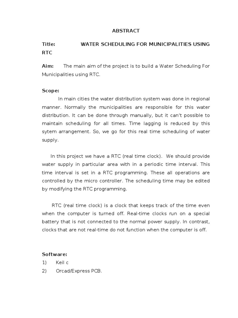 Real-Time Water Scheduling System | PDF