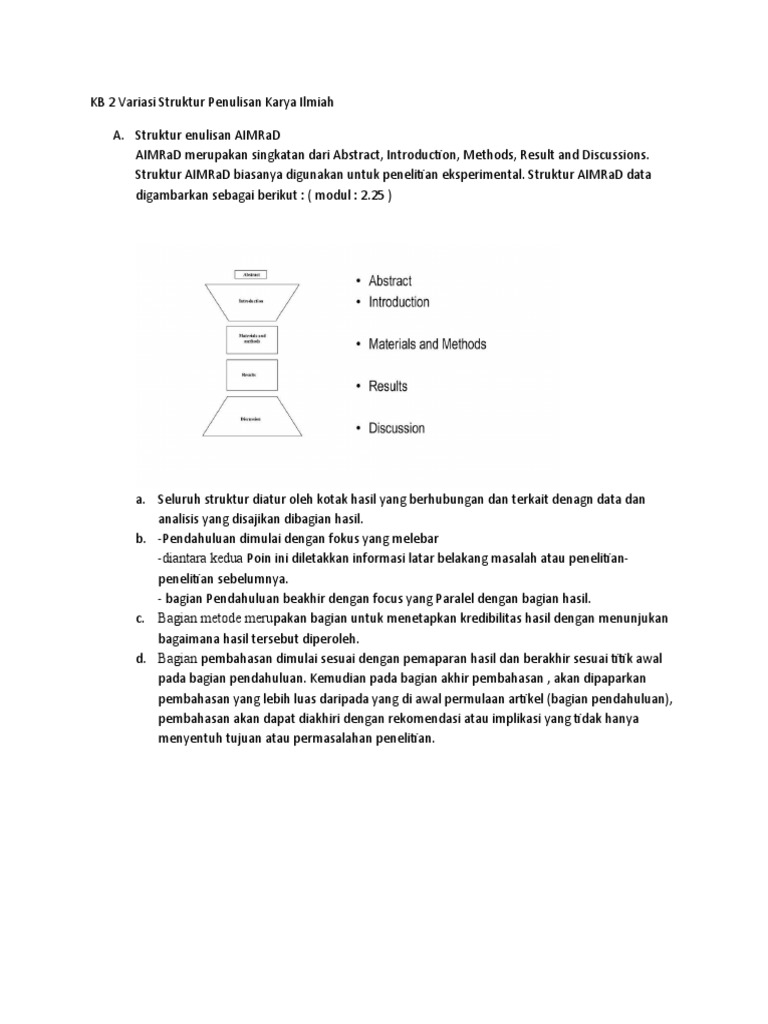 KB 2 Variasi Struktur Penulisan Karya Ilmiah | PDF