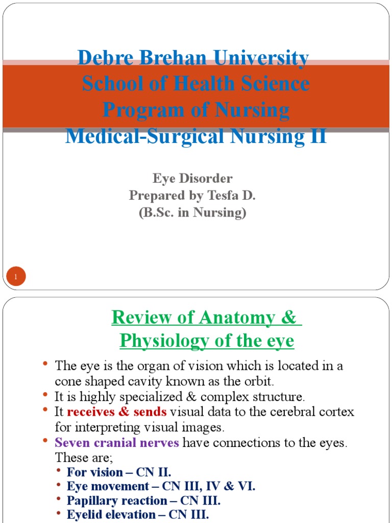 Medical Surgical Nursing:Eye Disorder. | PDF | Eye | Face