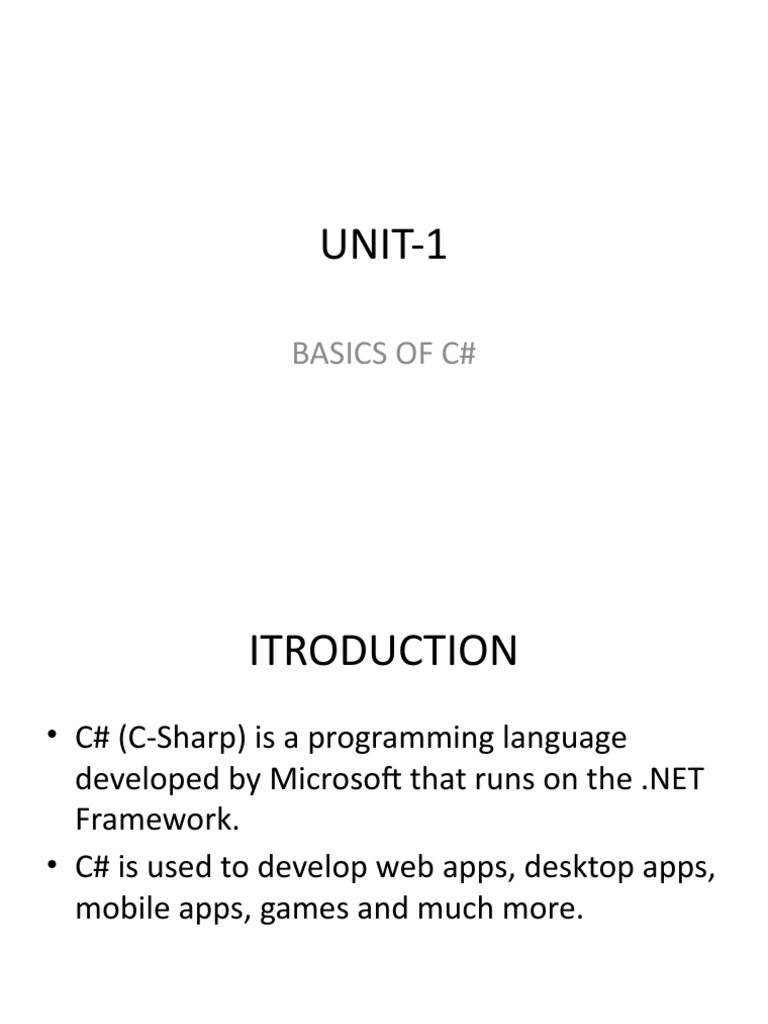 C Basics Pdf C Sharp Programming Language Variable Computer Science