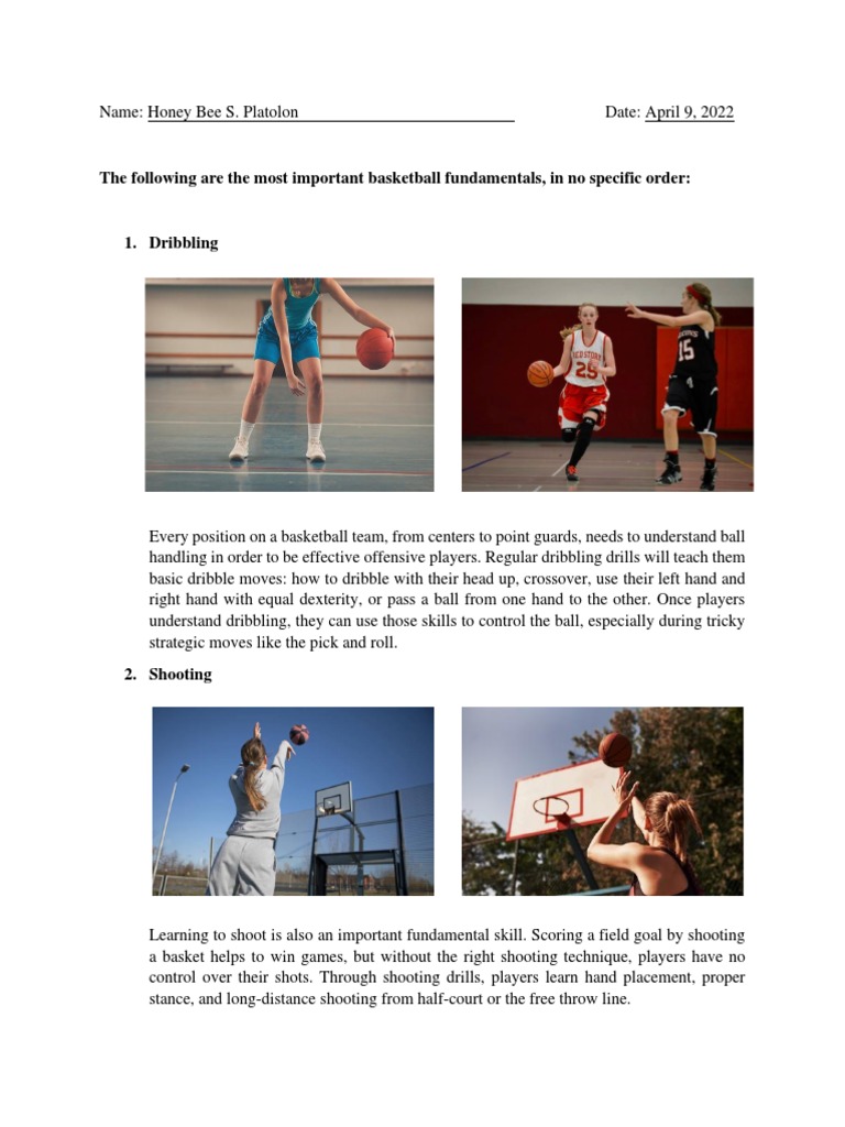 Basketball Fundamental Skills | PDF | Competitive Games | Games Of ...