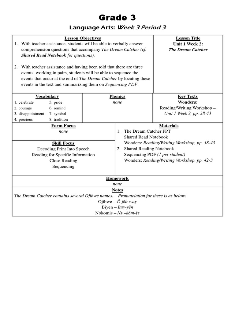 Grade 3: Language Arts | PDF | Reading Comprehension | Applied Psychology