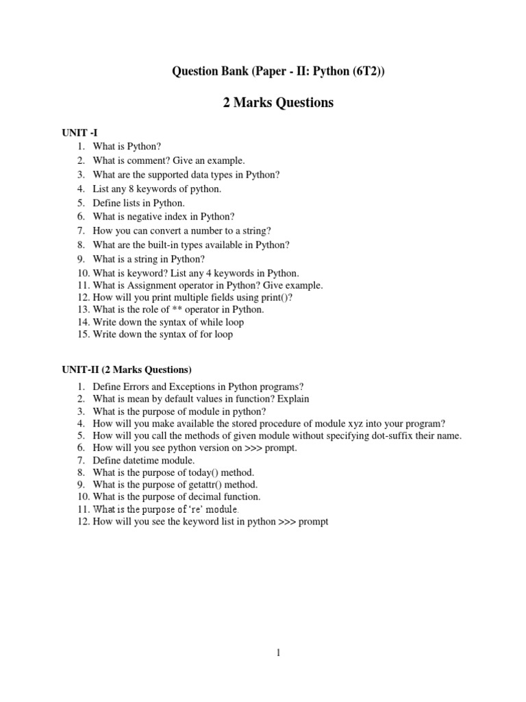 Python Question Bank Bcca Sem6 Pdf Python Programming Language Constructor Object 3601