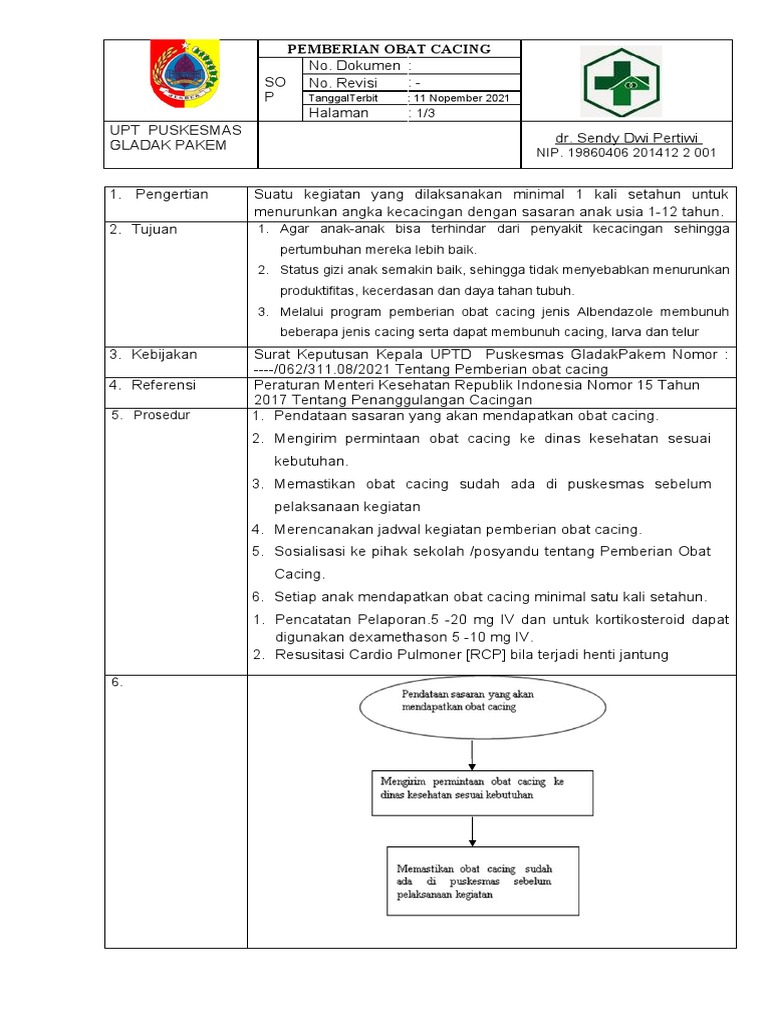 1 .SOP Obat Cacing | PDF