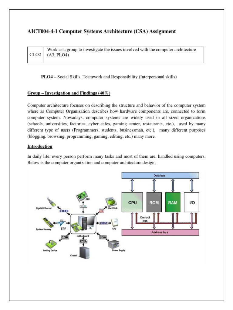 CSA - GroupAssignment Question | PDF | Computer Architecture | Computer Hardware