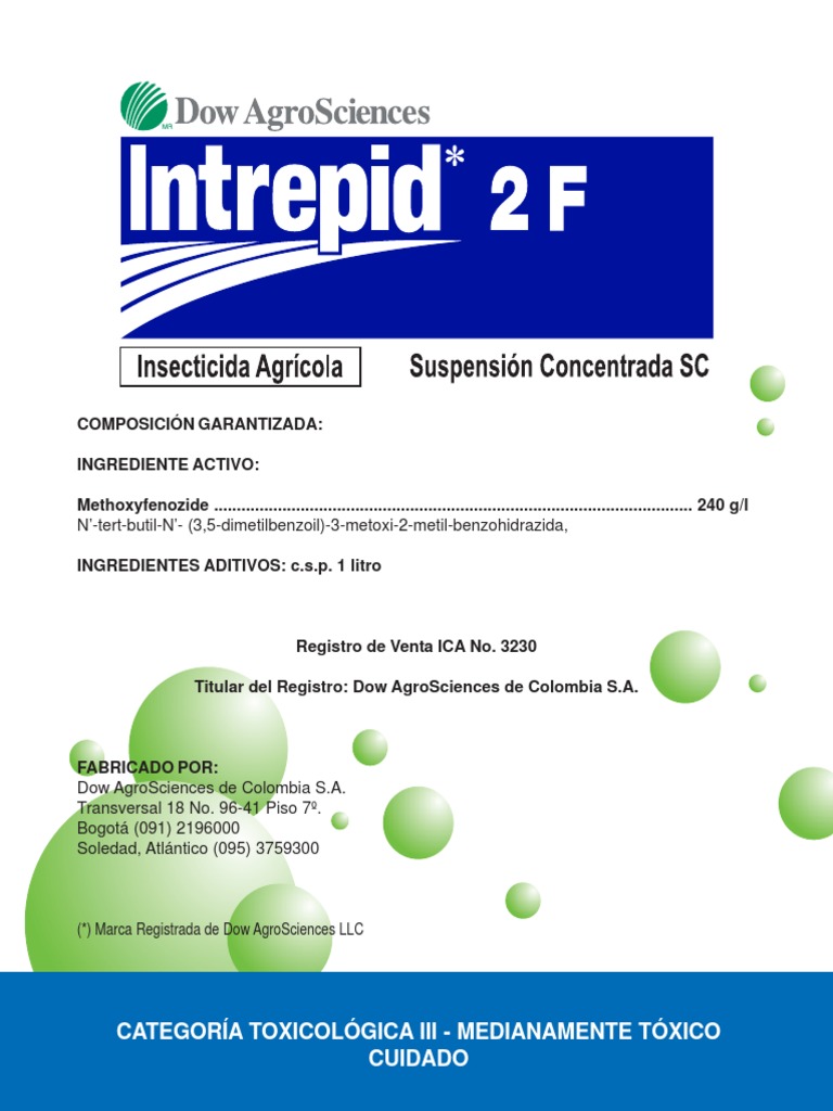 Insecticida Intrepid 2 F: Uso y Dosis | PDF | Agua | Pesticida