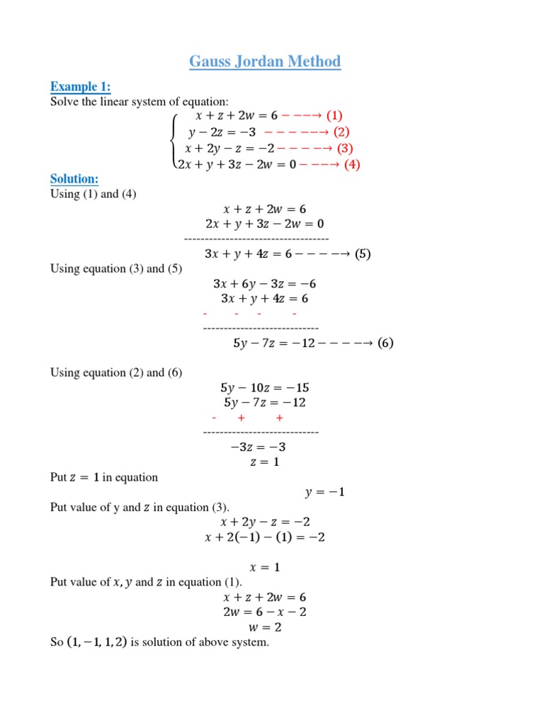 Gauss Jordan Method Solver | PDF | System Of Linear Equations | Matrix ...
