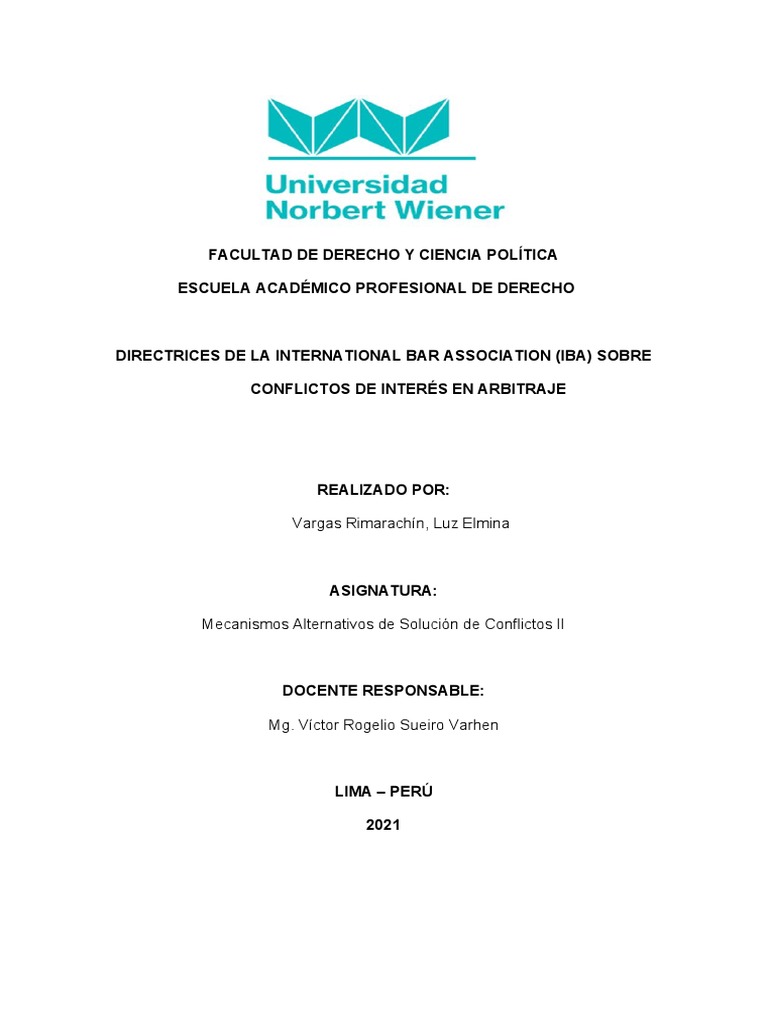 DIRECTRICES IBA (Cuadro) | PDF | Arbitraje | Justicia