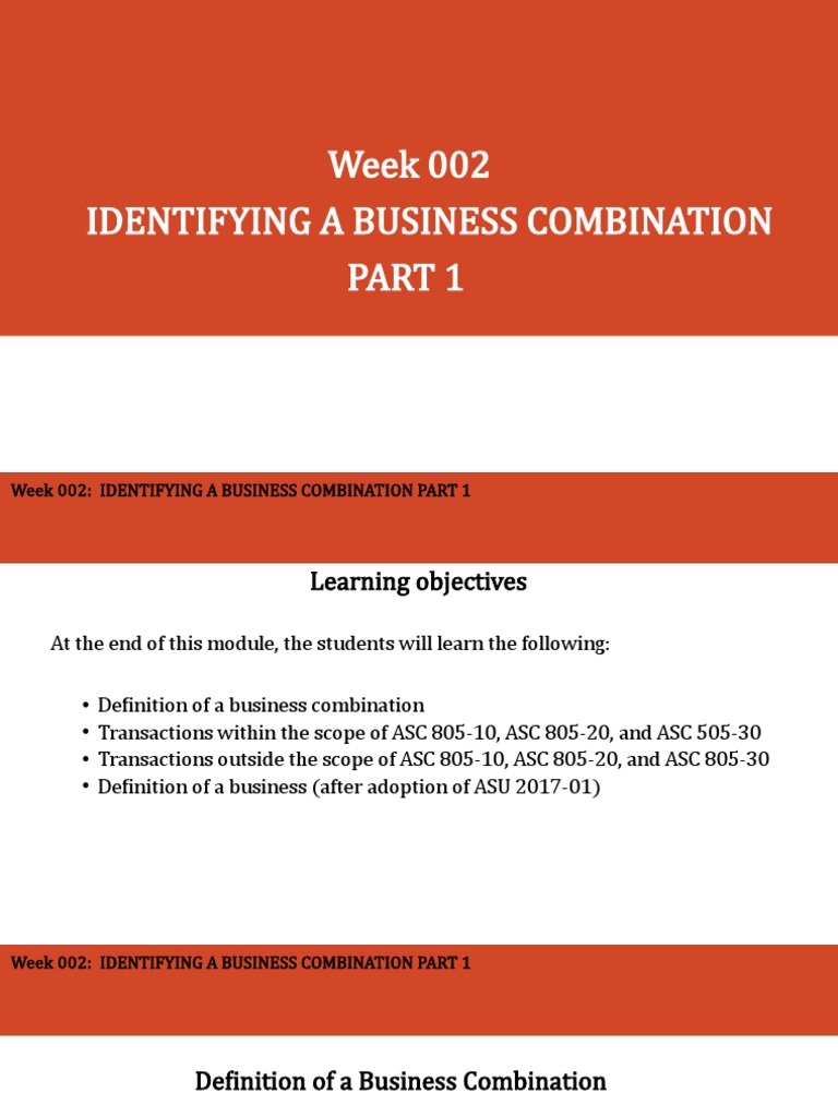 Chapter 2 - IDENTIFYING A BUSINESS COMBINATION Part 1 | PDF | Mergers ...