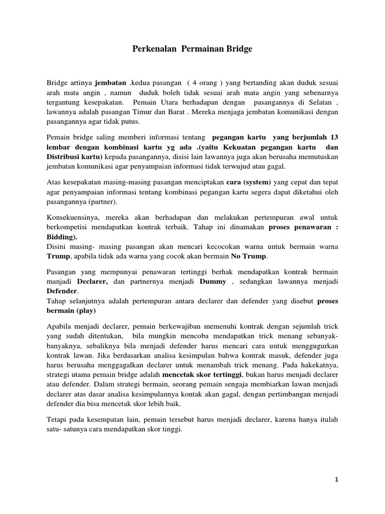 Bridge UI Metode Cepat Bermain Bridge | PDF