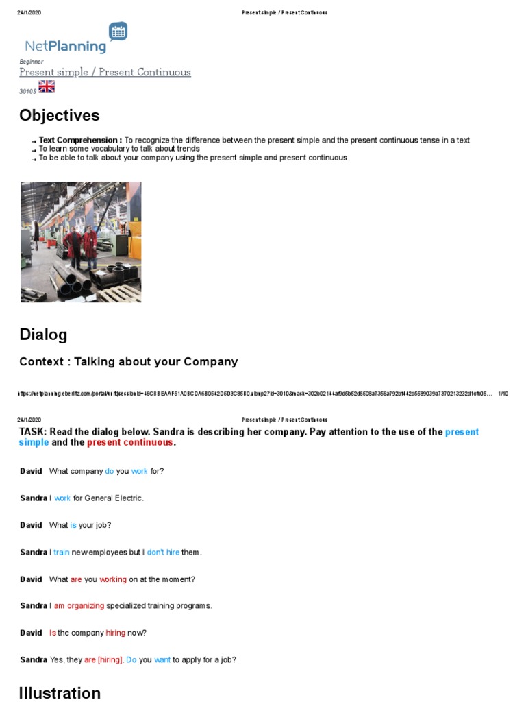 Present Simple - Present Continuous | PDF | Verb | Linguistics