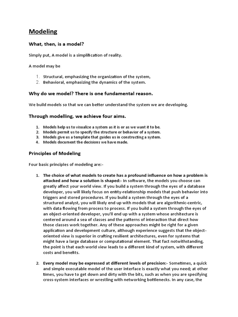 Modeling: What, Then, Is A Model? | PDF | Inheritance (Object Oriented ...