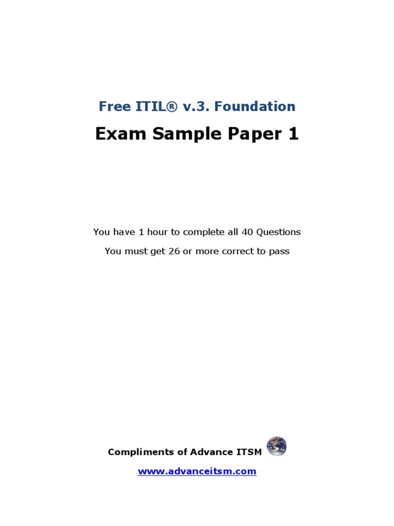 Free ITIL Sample Paper 1 | PDF