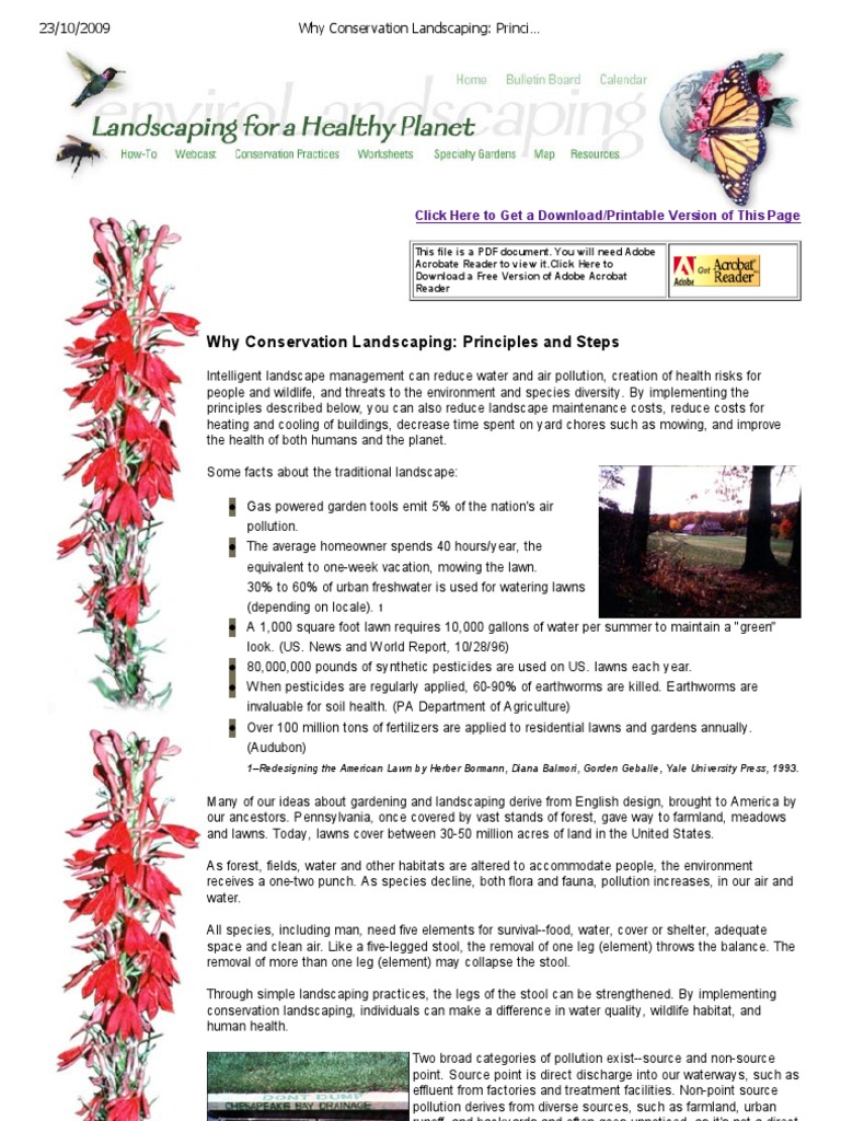 Why Conservation Landscaping - Principles and Steps | PDF | Lawn | Trees