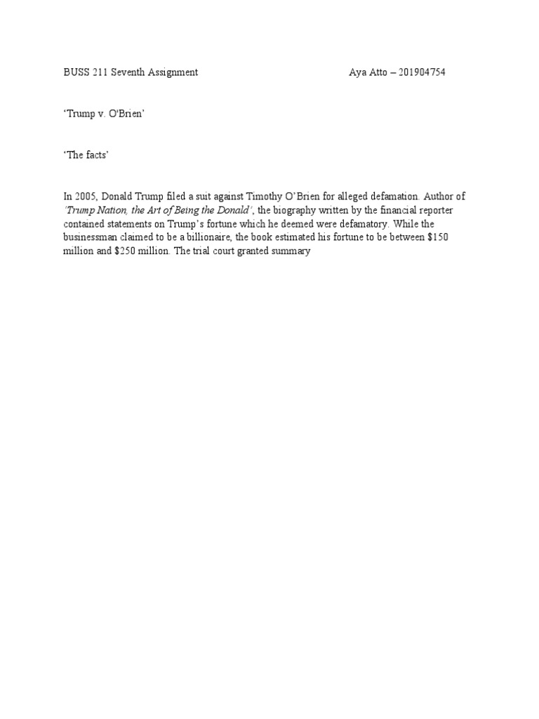 BUSS 211 Seventh Assignment - Aya Atto | PDF