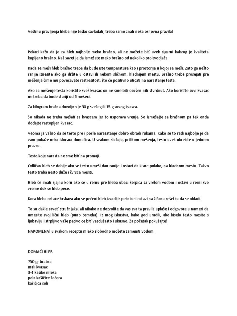 Hleb Recepti | PDF