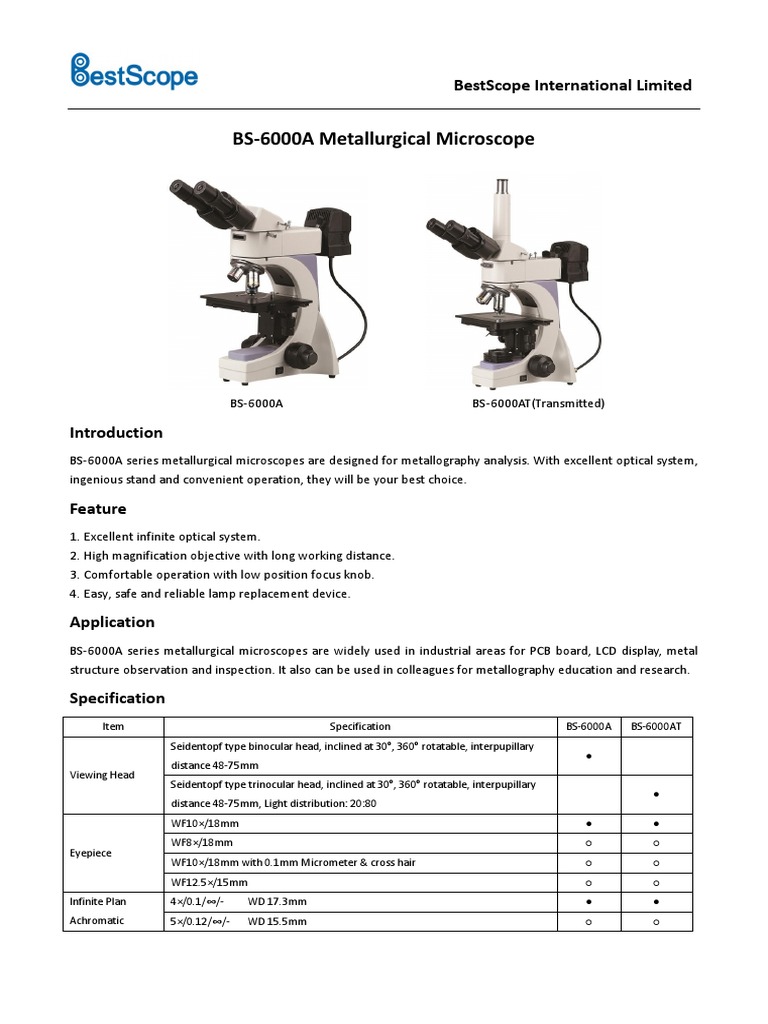 BS-6000A&BS-6000AT | PDF | Optics | Electromagnetic Radiation