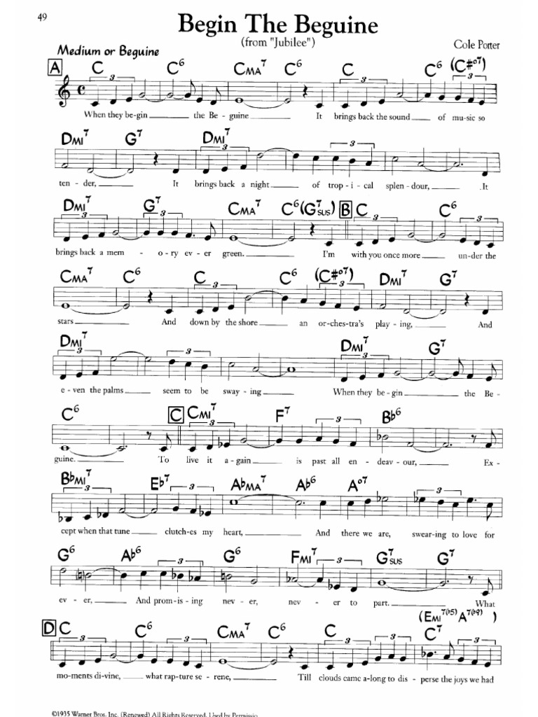 Begin The Beguine Chart | PDF