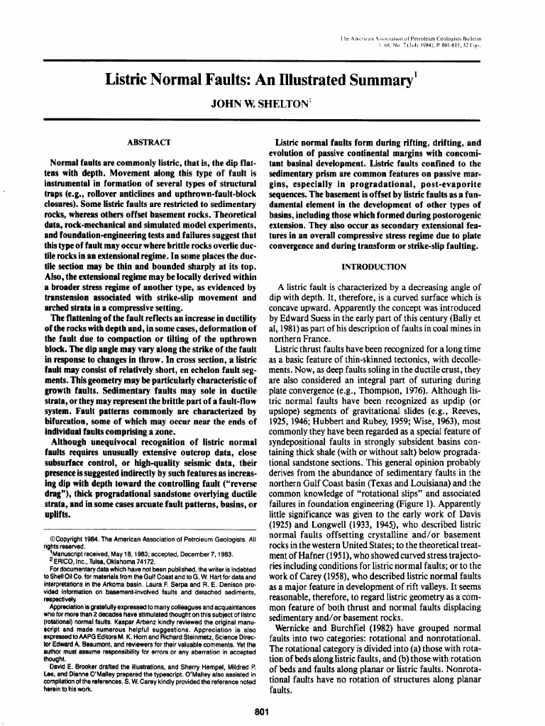Listric Normal Faults | PDF | Fault (Geology) | Sedimentary Basin